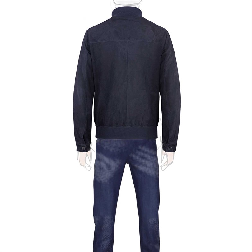Suede Bomber Jacket in Blue - Elevate Your Style with Iconic Sportswear