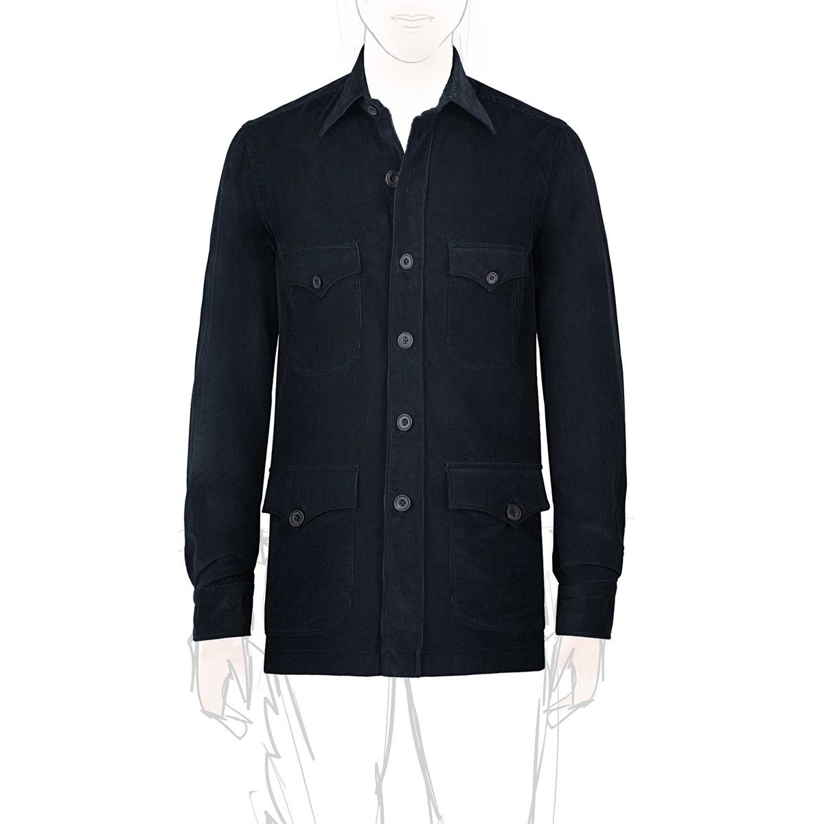 Discover the Timeless Blue Corduroy Safari Jacket - Handmade Luxury ...
